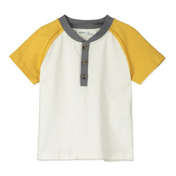 Henley Cap Sleeve Tee in Ochre – Poppet & Fox