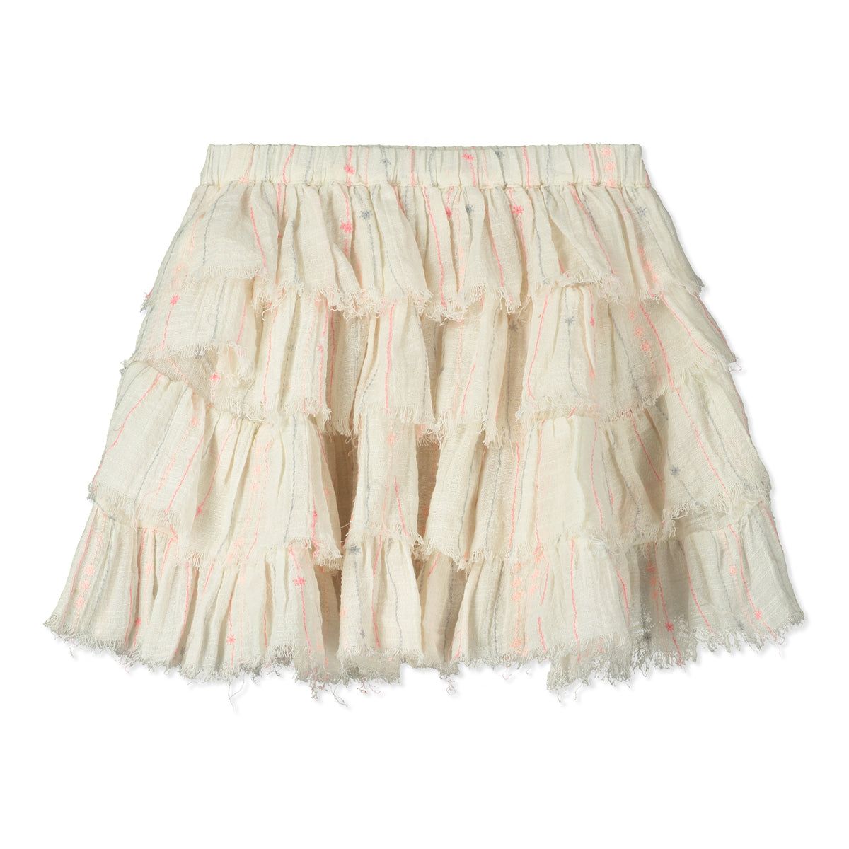 RaRa Skirt in Pink and Grey Embroidery – Poppet & Fox